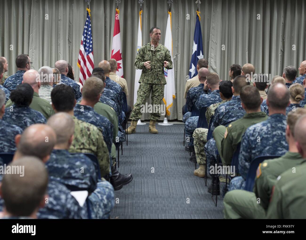 Chief of Naval Operations, Adm. John Richardson answers questions from ...