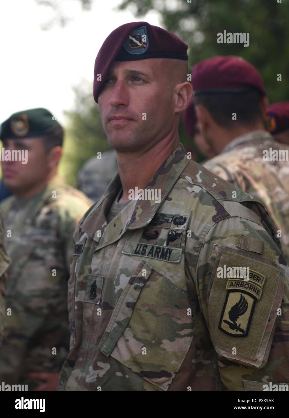 Command Sgt. Maj. Mark D. Dornbusch of 1st Battalion, 143rd Infantry ...