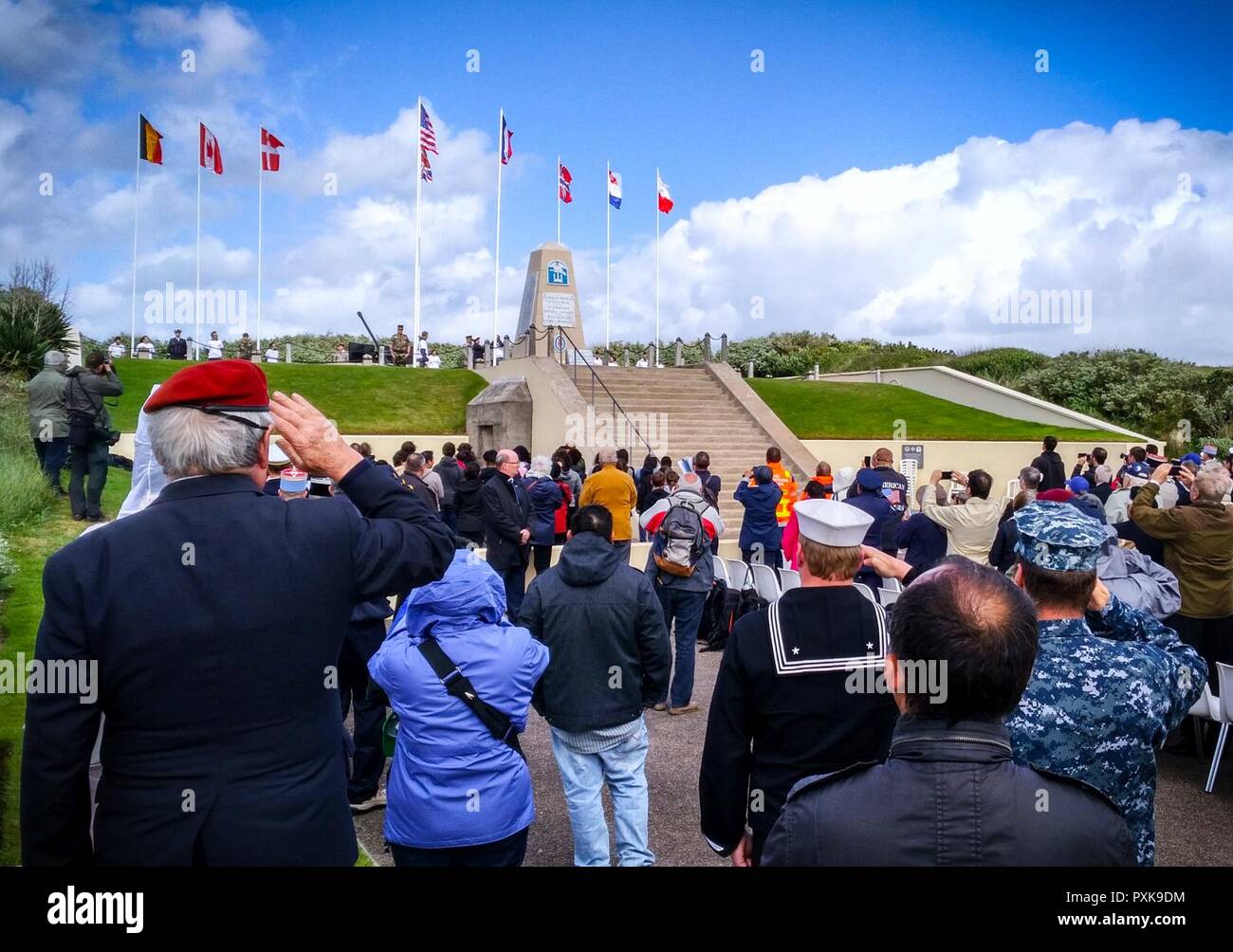 The crowd renders a salute to the colors during the Main Ceremony for D ...