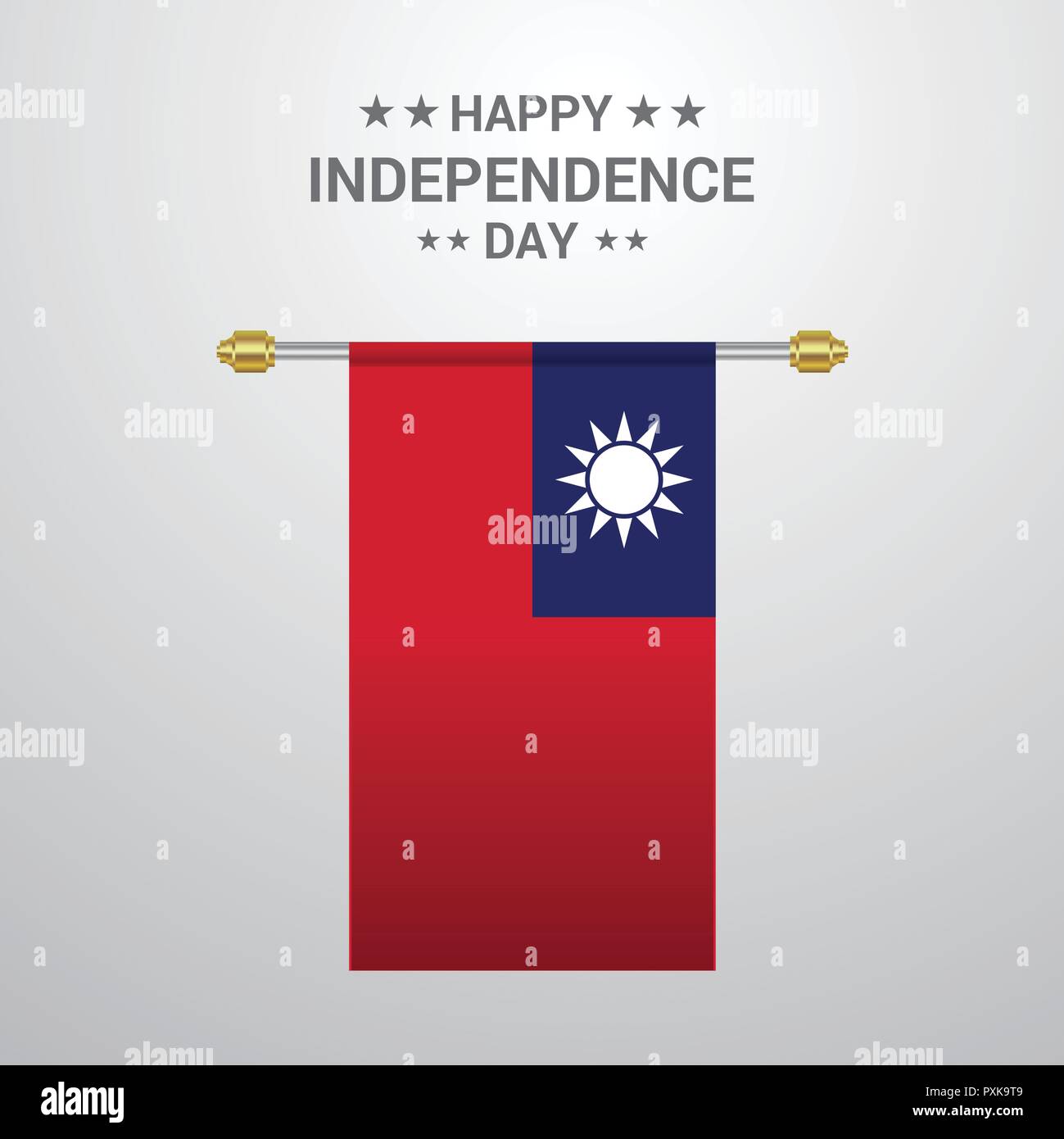 Taiwan Independence day hanging flag background Stock Vector Image ...