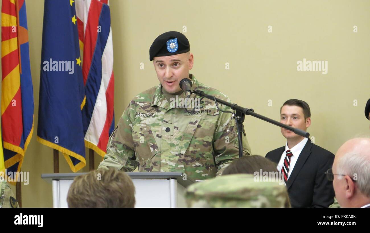 The incoming commander, Lt. Col. Jeffrey Ignatowski, provides welcome ...