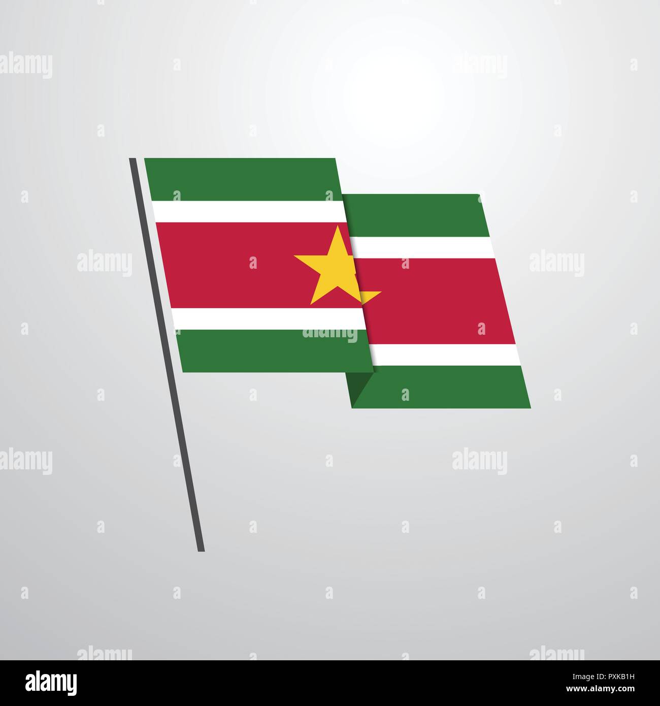 Wavy surinamese flag Stock Vector Images - Alamy