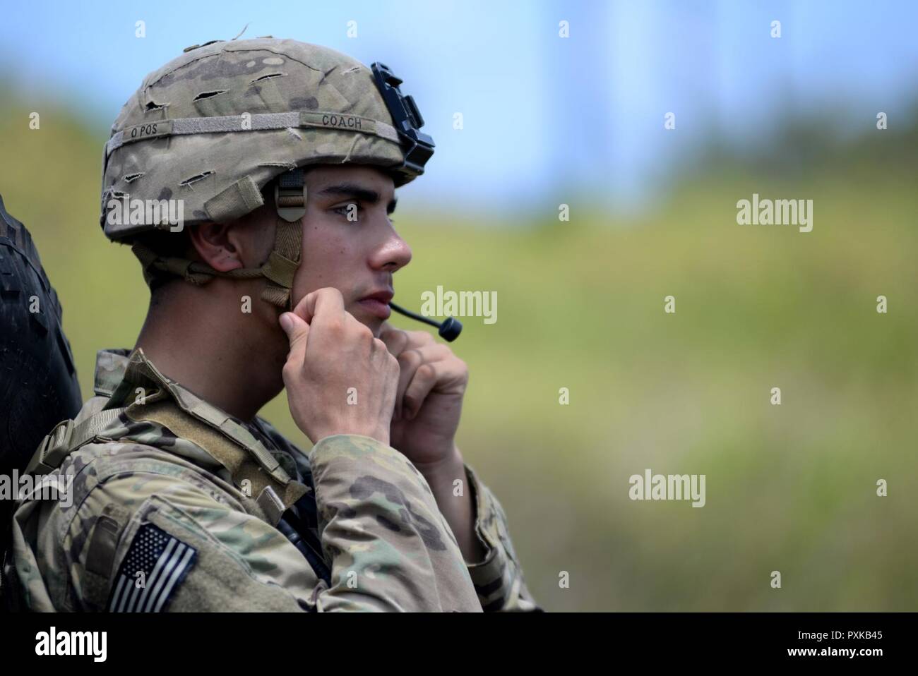 A U.S. Soldier from Task Force Talon, 94th Army Air and Missile Defense ...