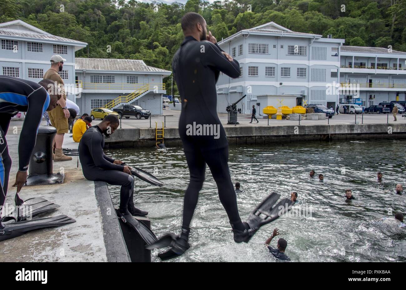 Caribbean divers along with two Canadian Armed Forces divers from Fleet ...