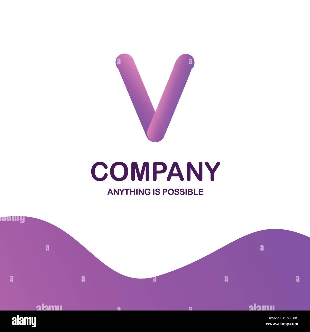 Purple letter v logo hi-res stock photography and images - Alamy