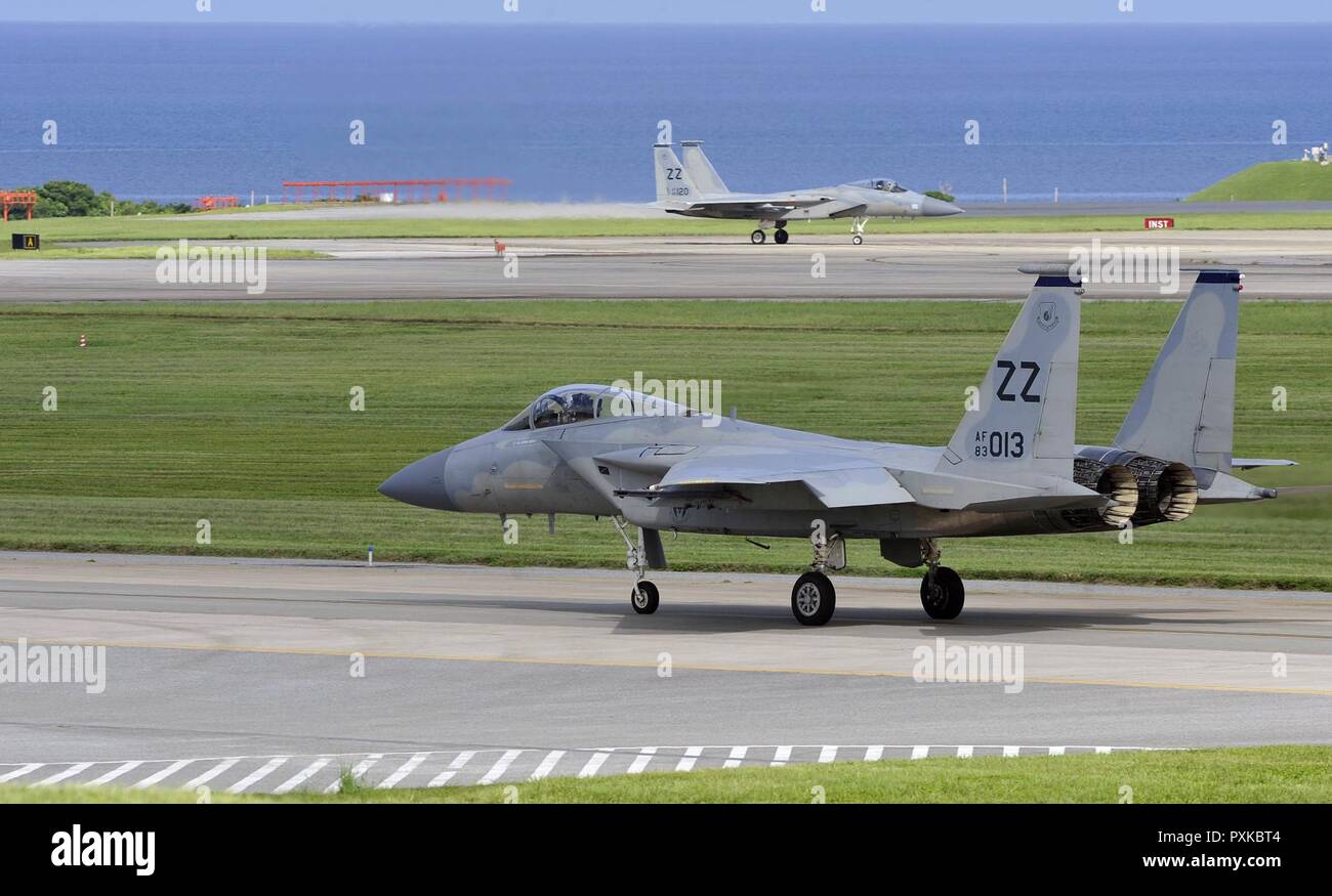 U.S. Air Force F-15 Eagles assigned to the 44th Fighter Squadron ...