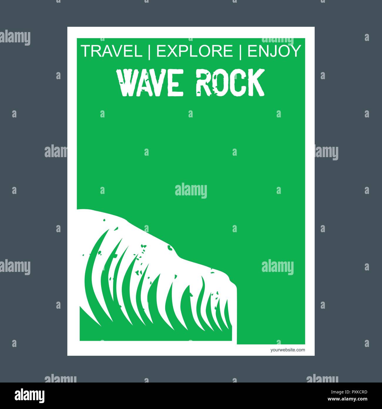 Wave Rock Perth, Australia monument landmark brochure Flat style and ...