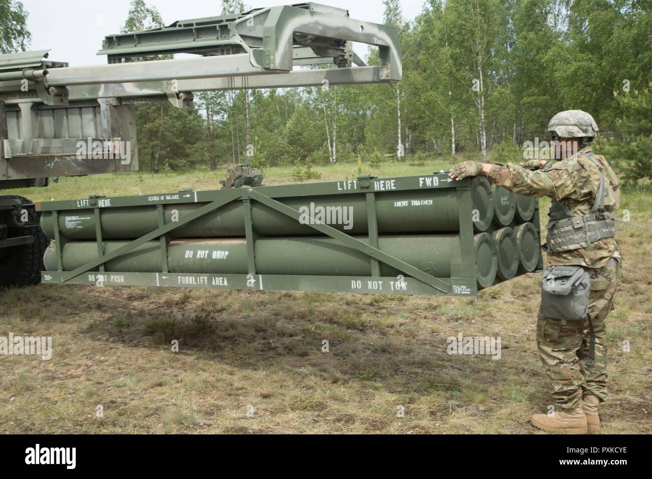 U.S. Army Spc. Rylan Voss, assigned to Battery A, 3rd Battalion, 157th ...