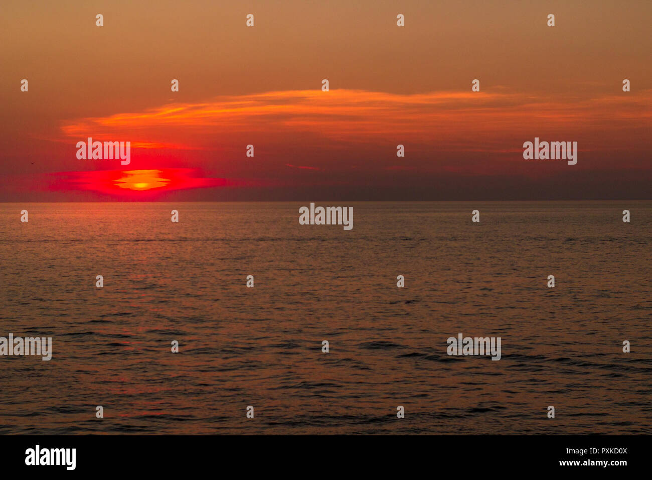 Lake Erie sunset Stock Photo - Alamy