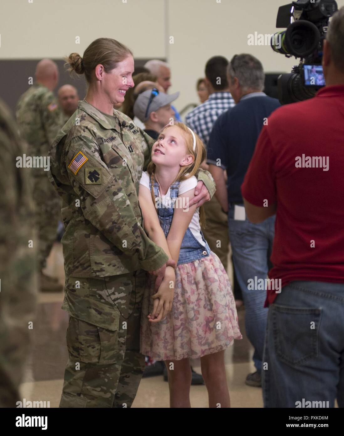 Oklahoma Army National Guardsman Capt. Amanda Thornton, commander of ...