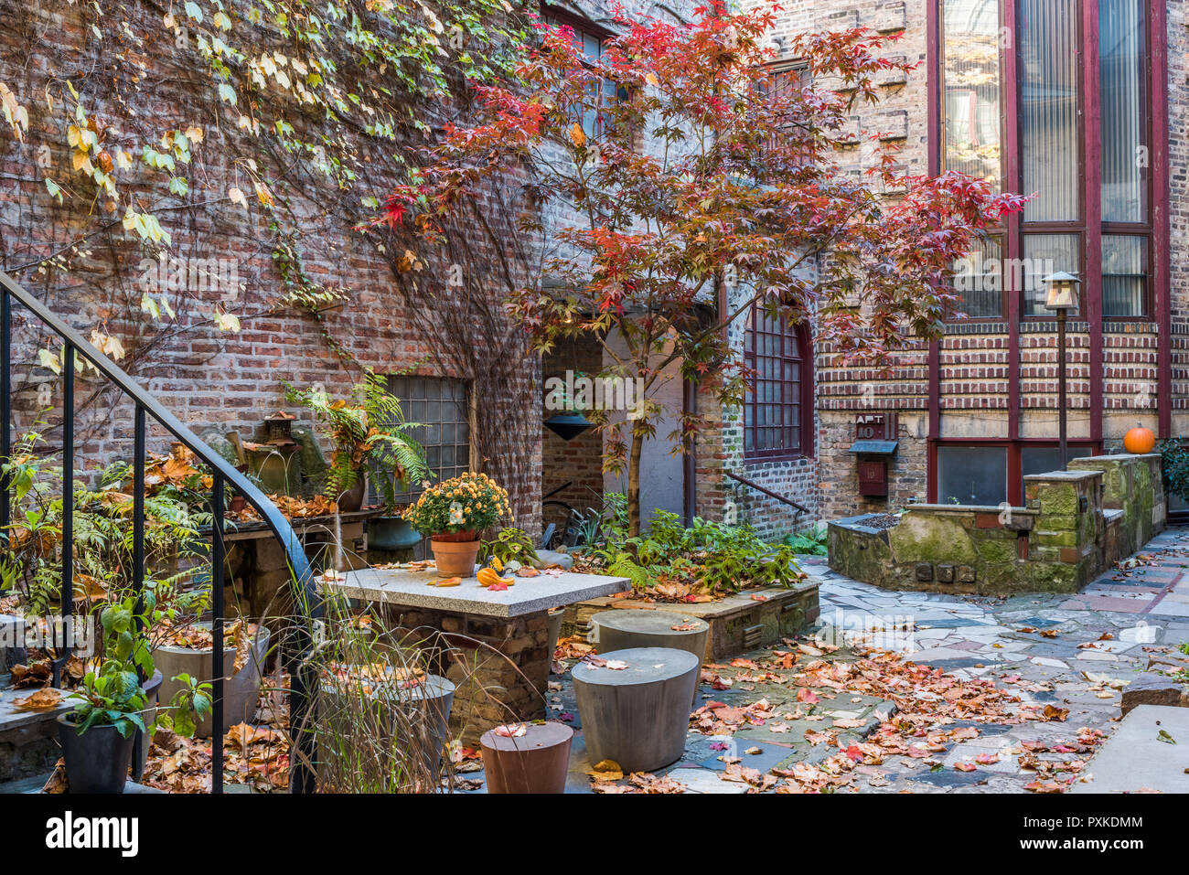 Interior courtyard of Carl Street studios in the Old Town neighborhood ...