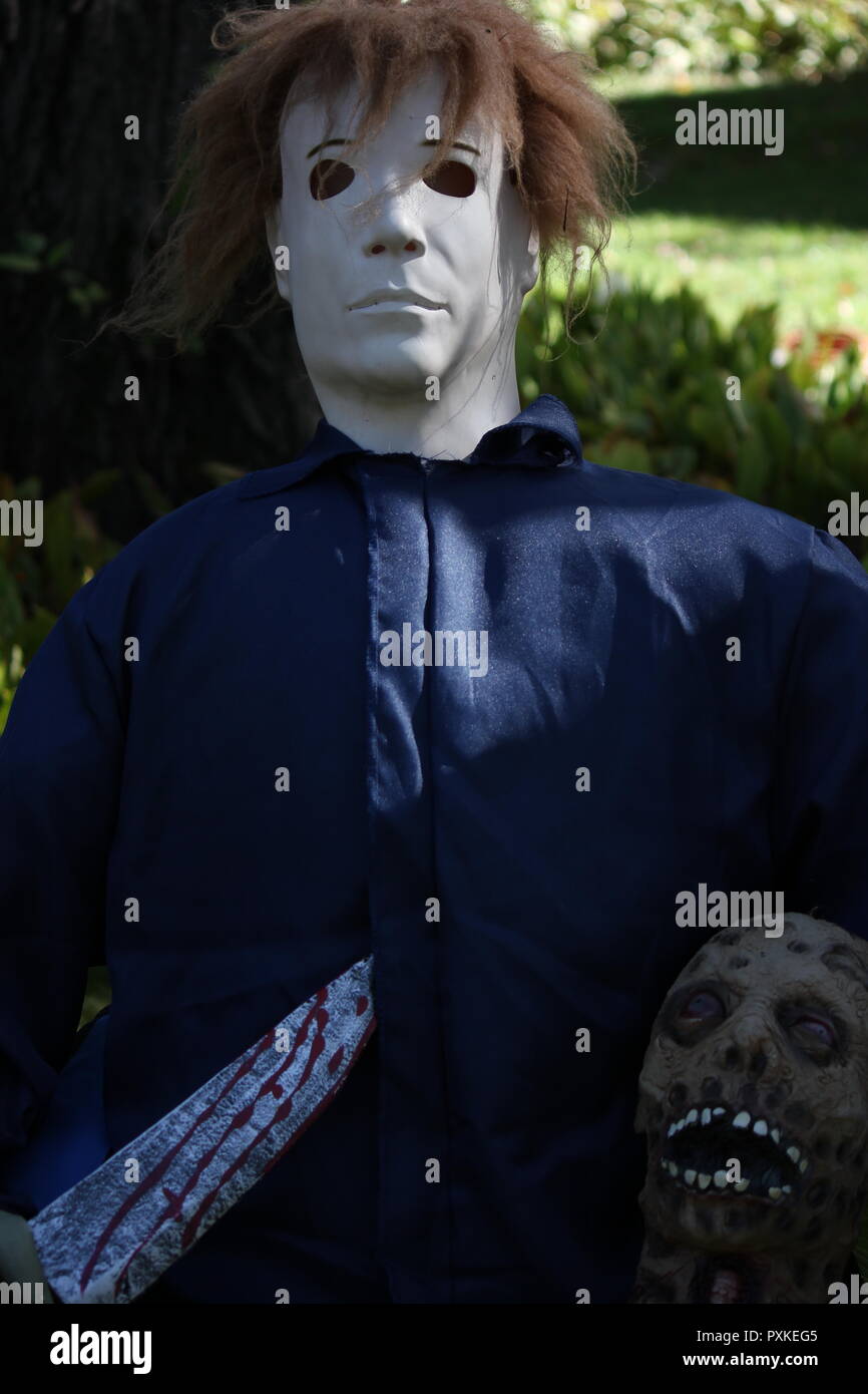 Super creepy, disturbing, and eerie Halloween decoration displayed on a ...