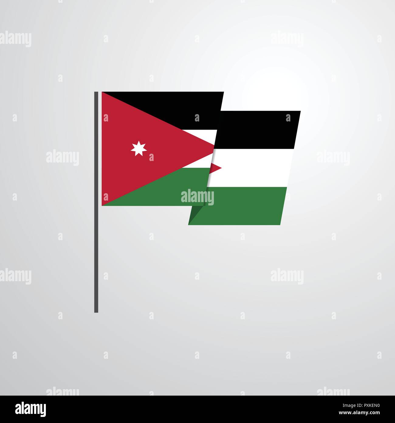 Wavy jordanian flag Stock Vector Images - Alamy