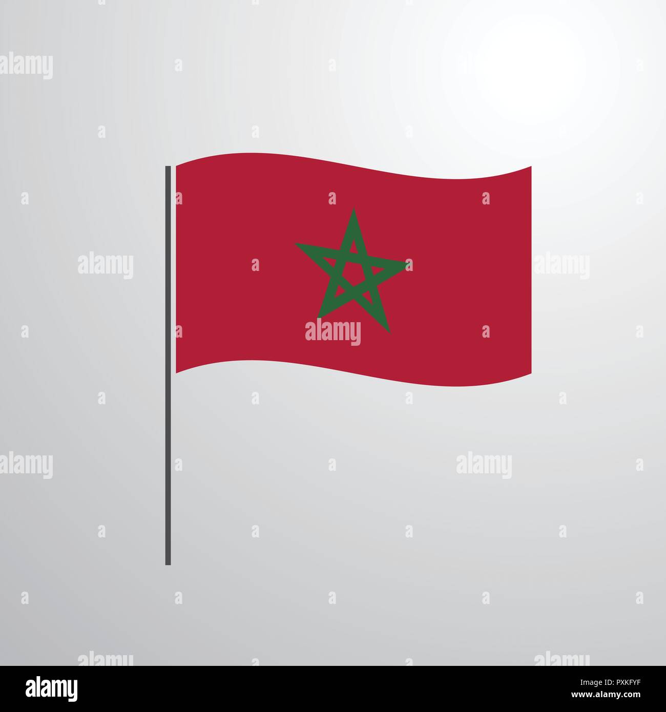 Wavy moroccan flag Stock Vector Images - Alamy
