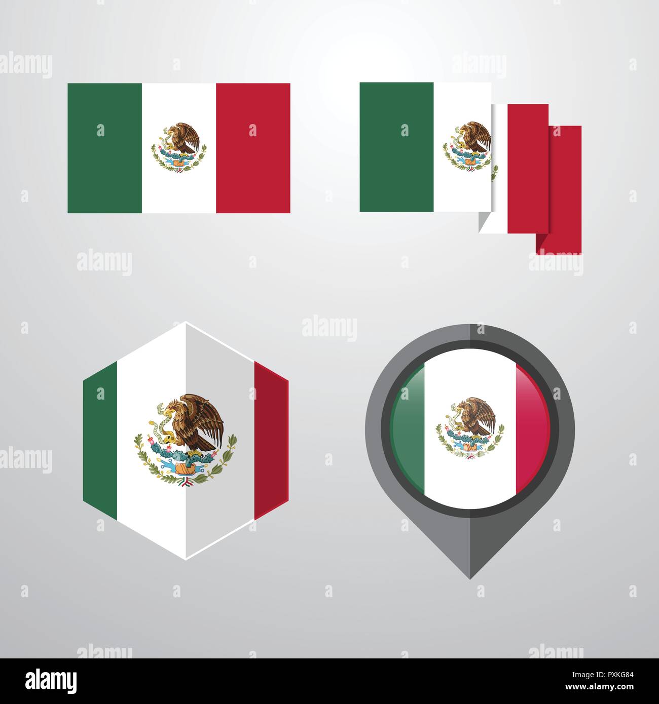 Mexico flag design set vector Stock Vector Image & Art - Alamy