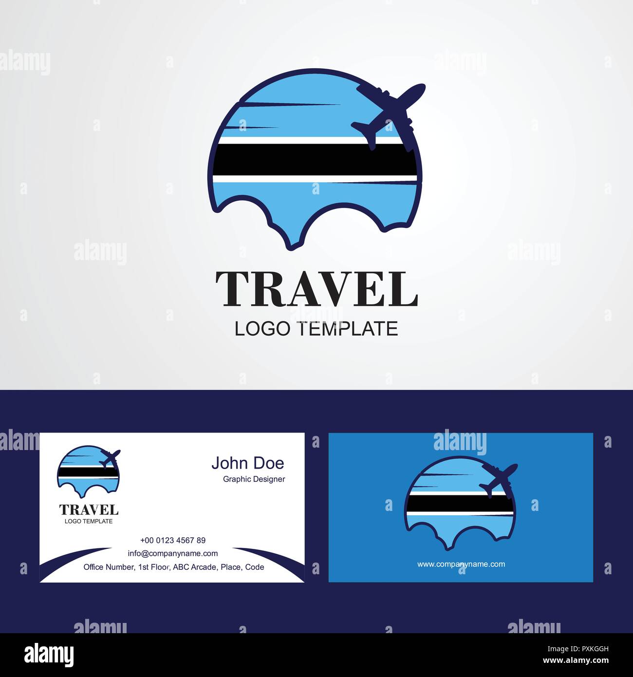 Travel Botswana Flag Logo and Visiting Card Design Stock Vector Image ...