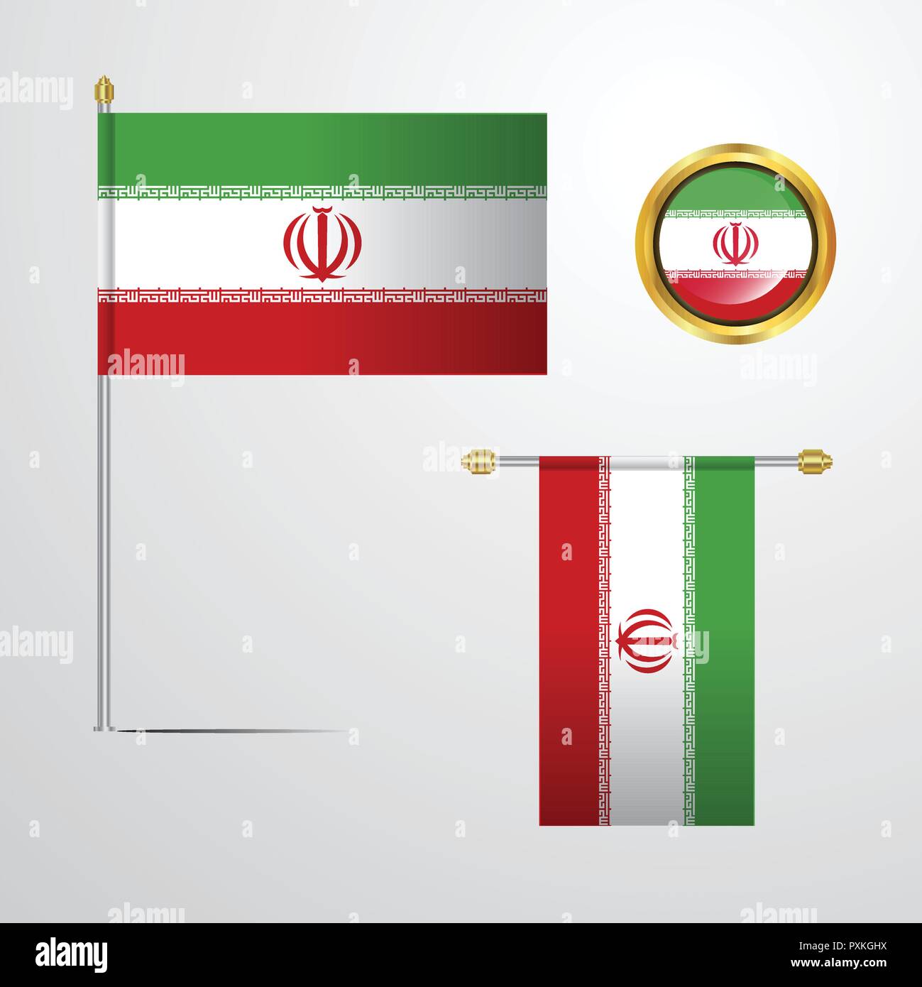 Wavy iranian flag Stock Vector Images - Alamy