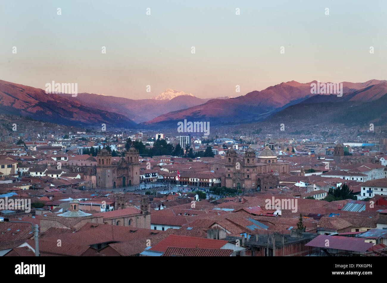 Panorama of Cuzco from the hill of Santa Ana Stock Photo - Alamy