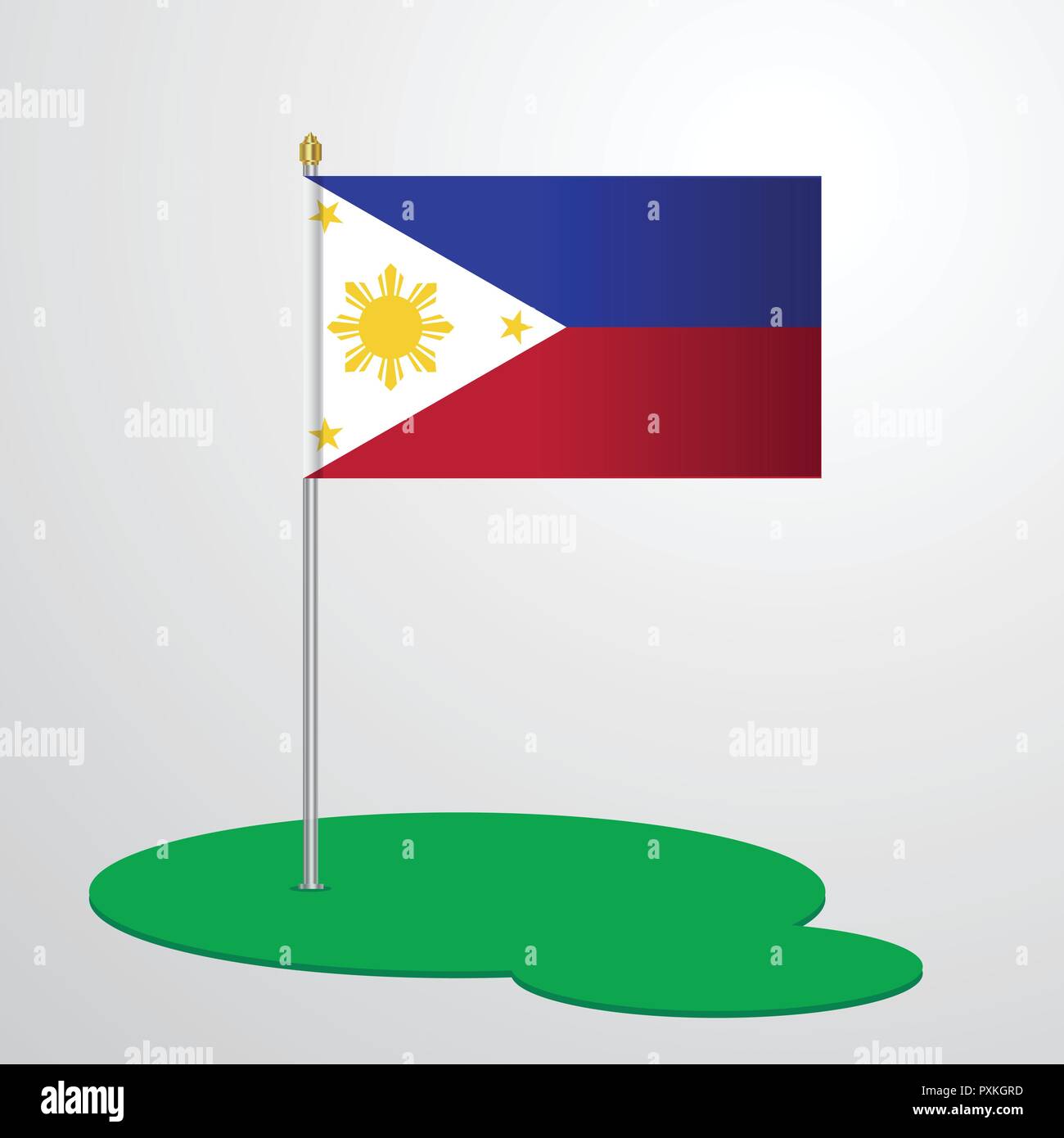Phillipines Flag Pole Stock Vector Image & Art - Alamy