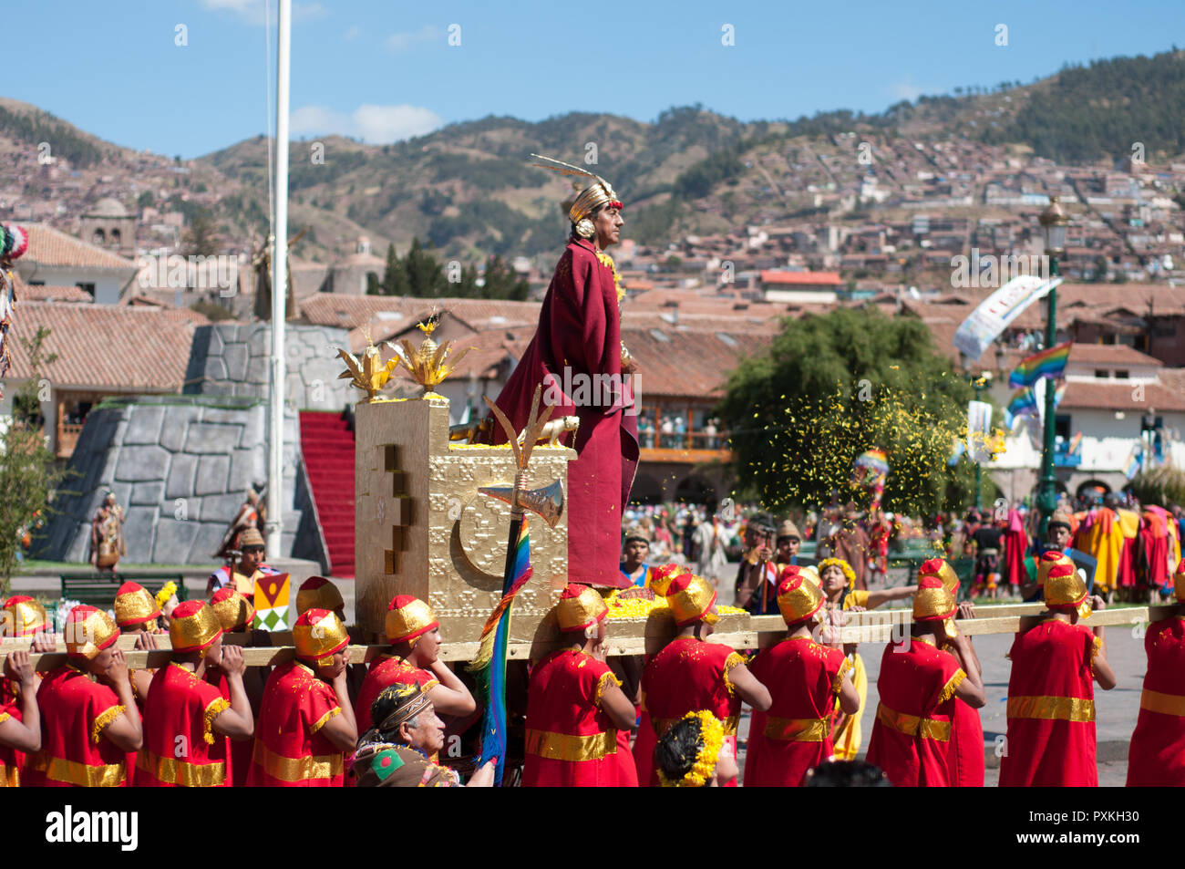 During the celebration of Inti Raymi. Step two. Main Square (Plaza ...
