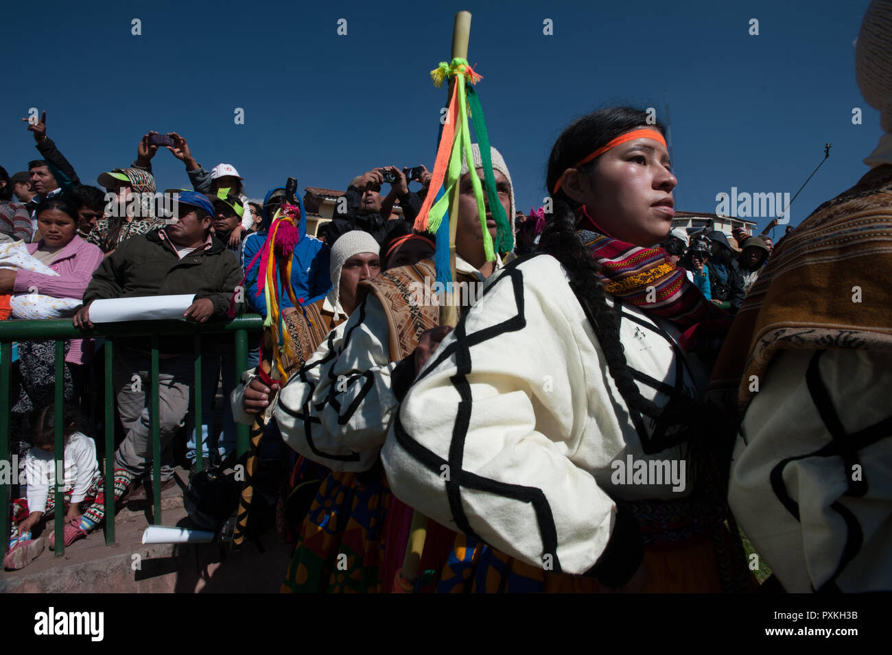 During the celebration of Inti Raymi. Step One. Coricancha Stock Photo ...