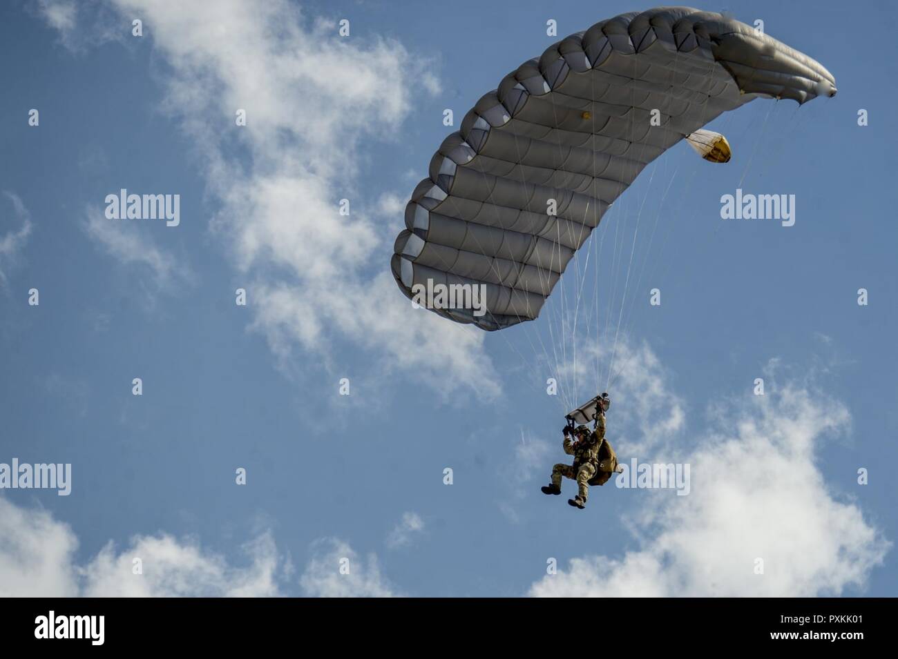 A U.S. Army soldier from the 3rd Special Forces Group performs a high ...