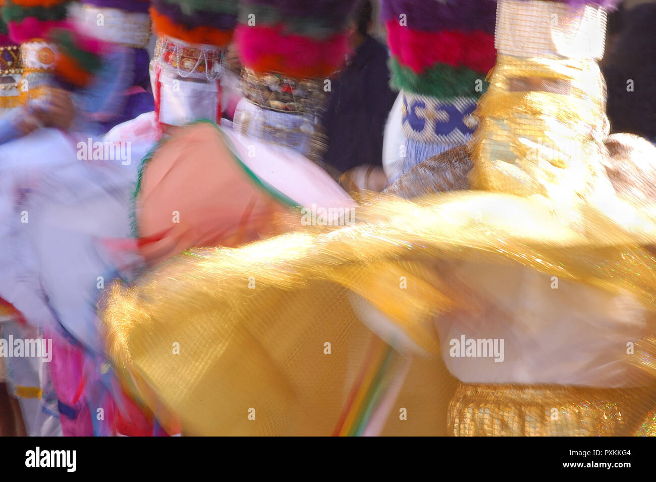 Bolivia. Tarija. San Roque feast.They dance in front of the saint, in ...