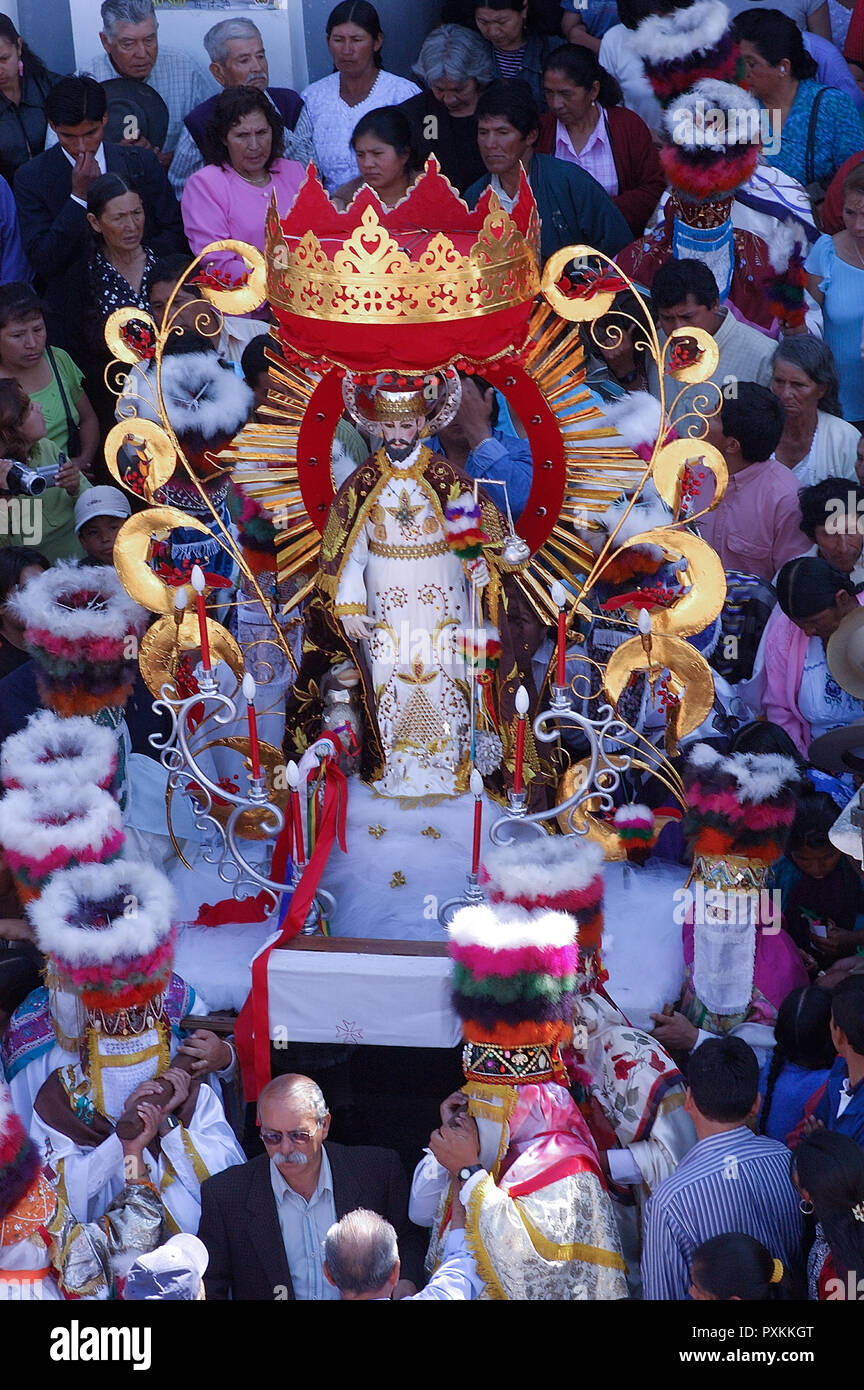 Bolivia tarija saint rock religion church faith tradition feast costume ...