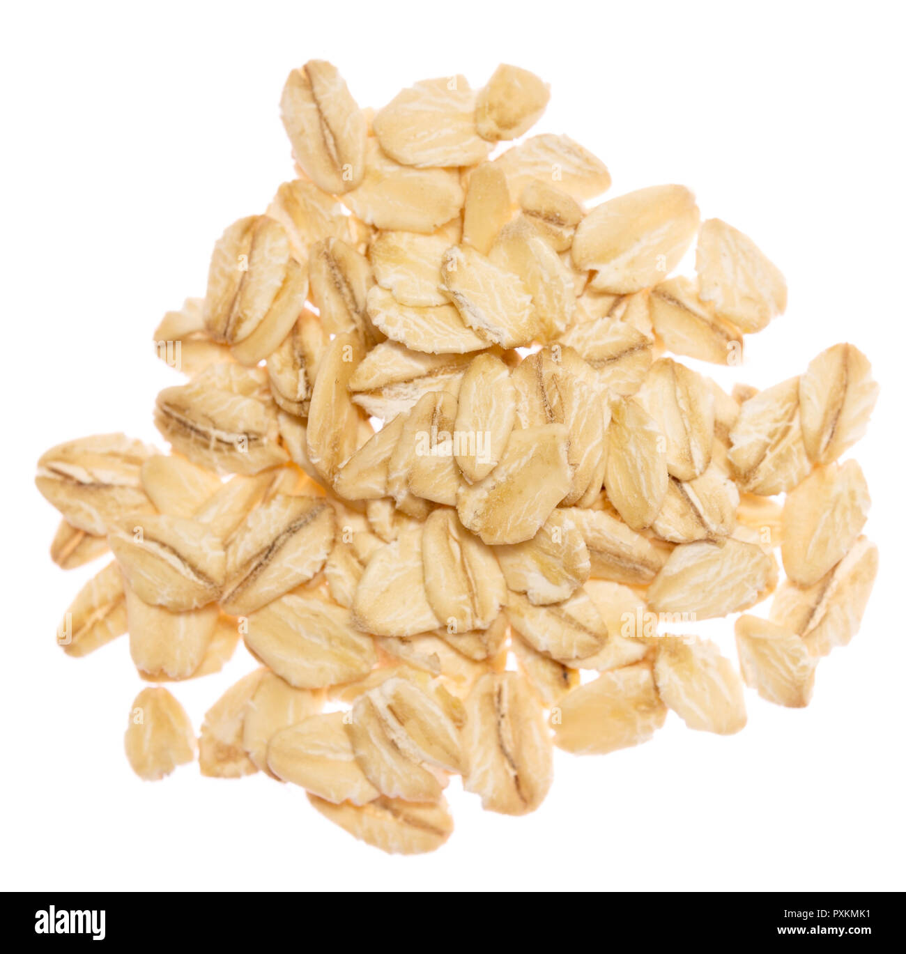 Oat flakes isolated on white background Stock Photo - Alamy