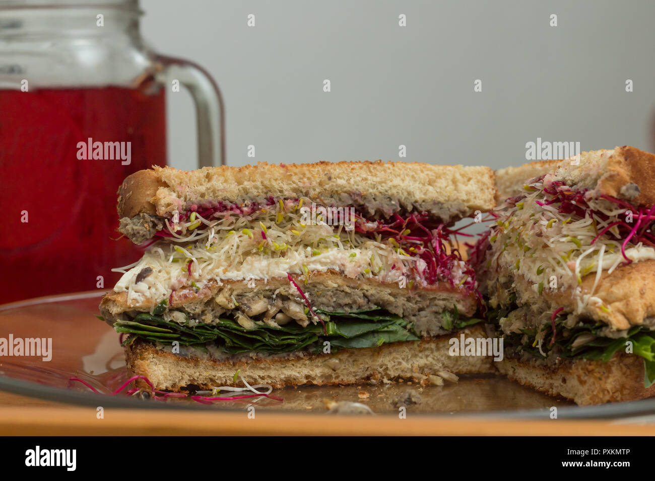 Brown toasted bread, tofu and assorted raw vegetables make a delicious ...