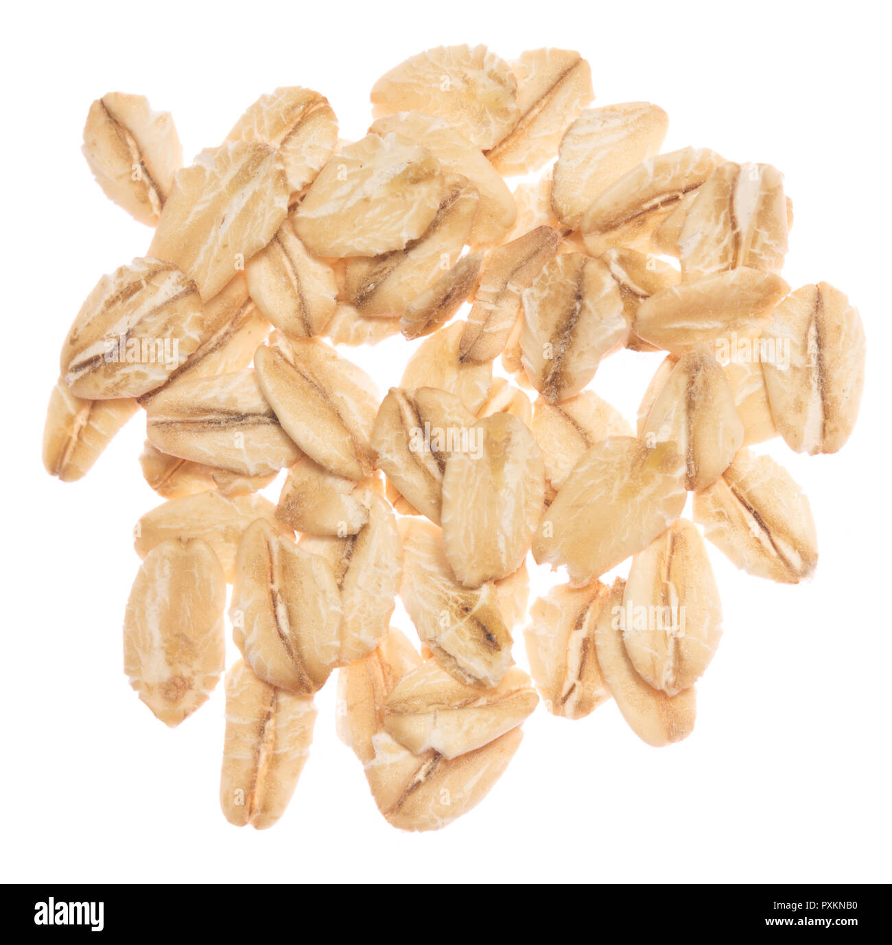 Oat flakes isolated on white background Stock Photo - Alamy