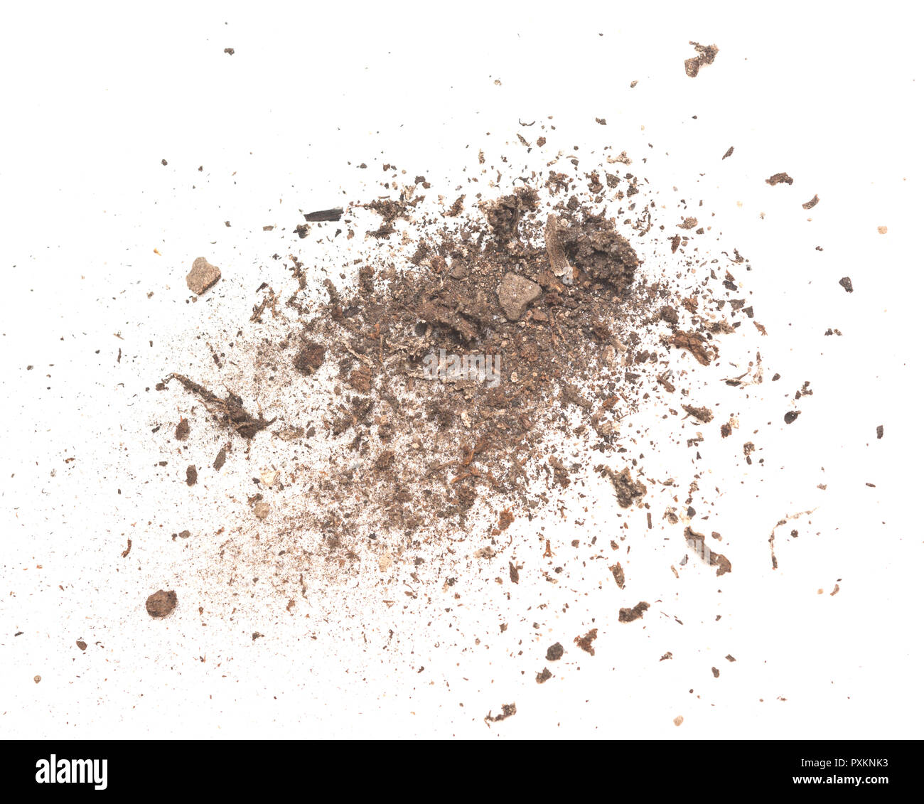 Soil isolated on white background Stock Photo - Alamy