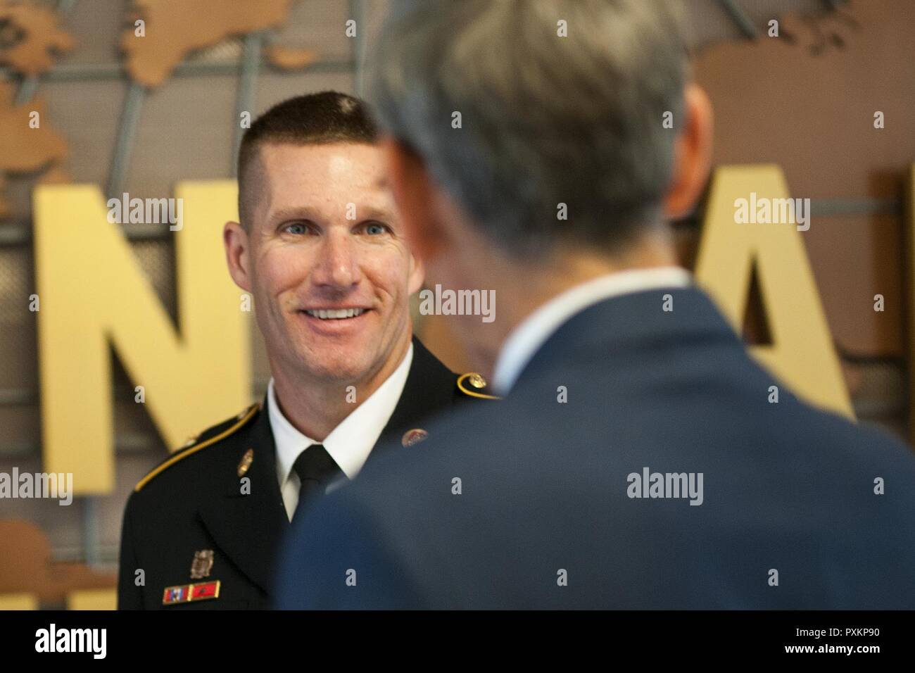 U.S. Army Command Sgt. Major Daniel A. Dailey speaks with Acting-Army ...