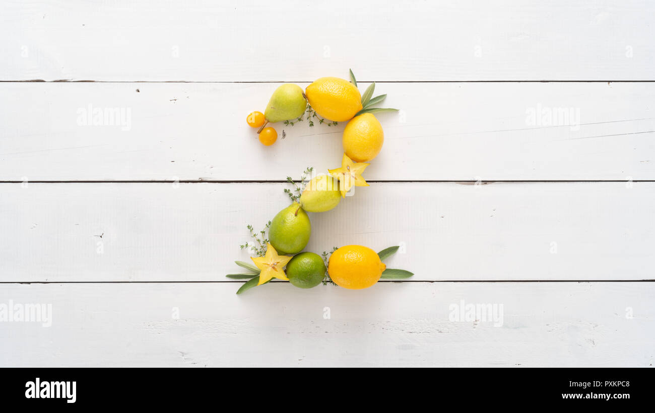 Number 2 made from fresh fruit. Number one to ten separately available ...