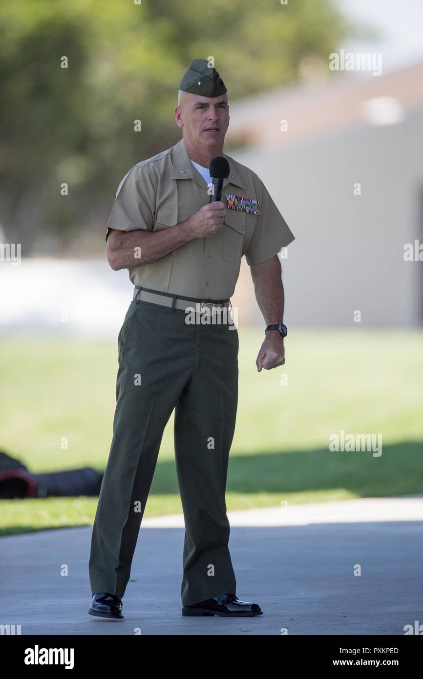 U.S. Marine Brig. Gen. David A. Ottignon addresses Marines, Sailors and ...