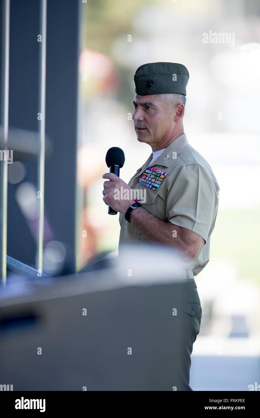 U.S. Marine Col. Philip N. Frietze addresses Marines, Sailors and ...