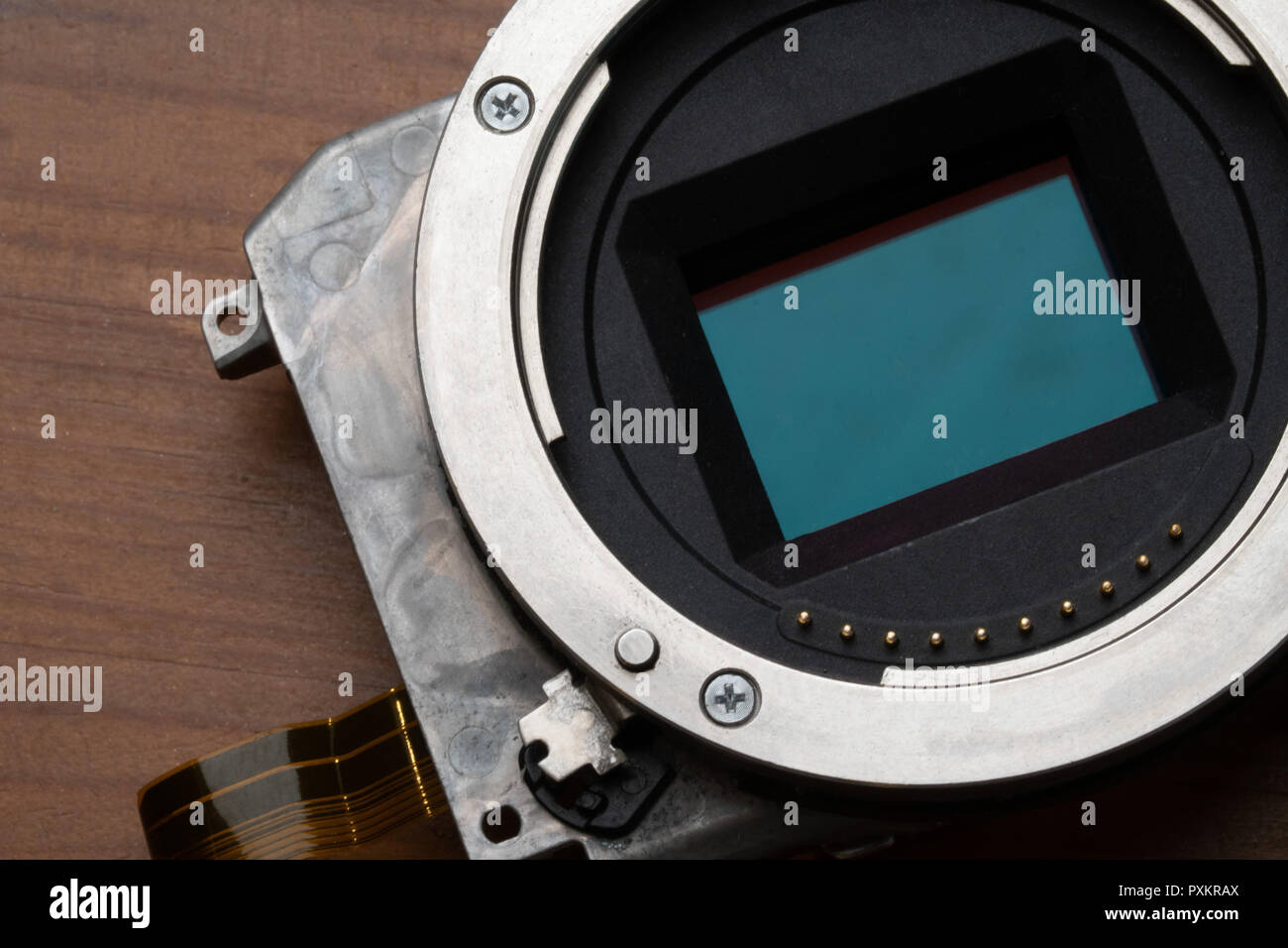 Closeup of digital camera full frame sensor and lens mount Stock Photo ...