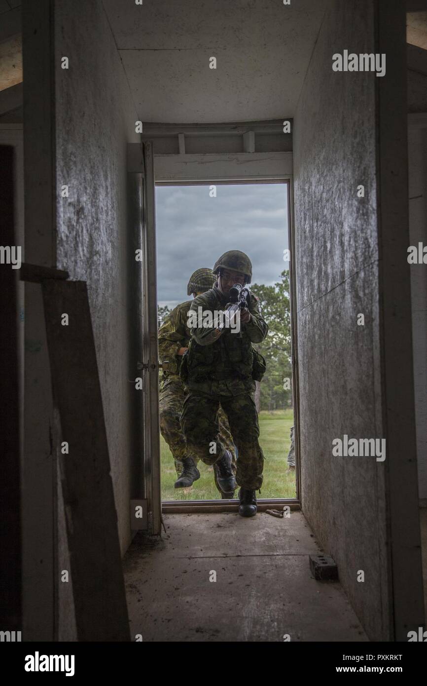 Soldiers of the 3rd Canadian Division, Canadian Army clears a room ...