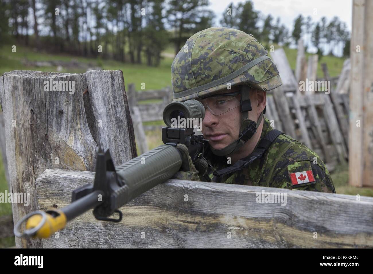 A Soldier of the 3rd Canadian Division, Canadian Army pulls security ...