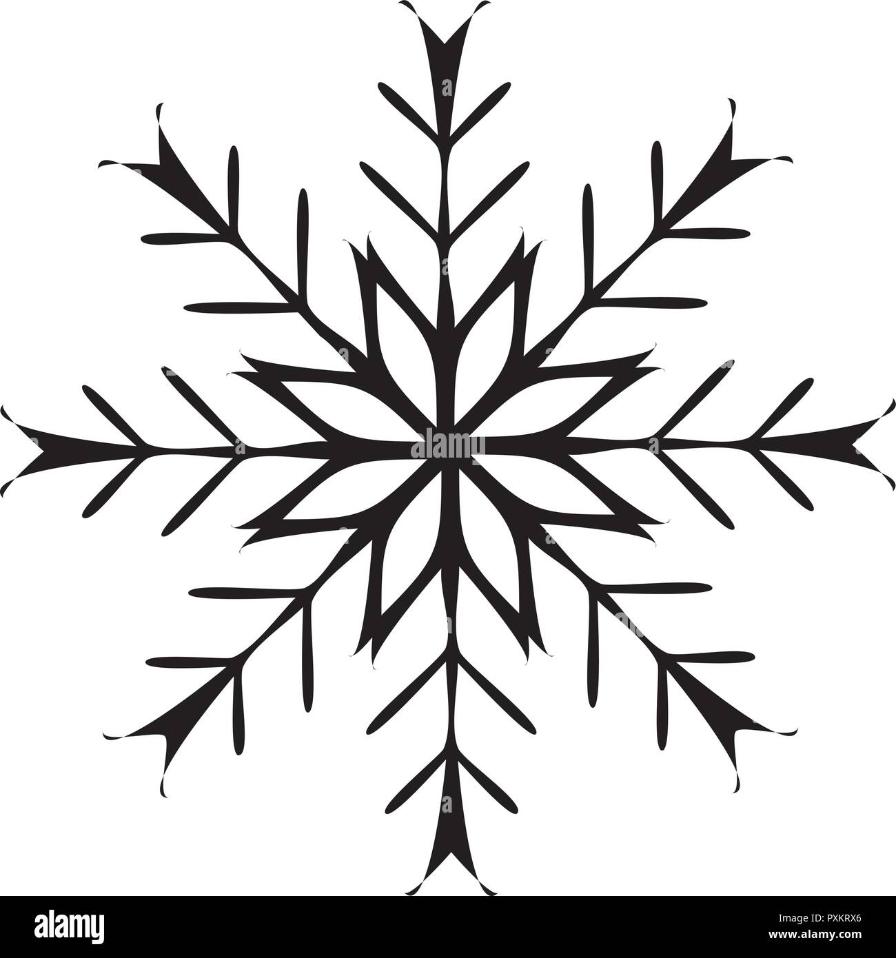 Snowflake icon, vector simple flat single color isolated on white ...