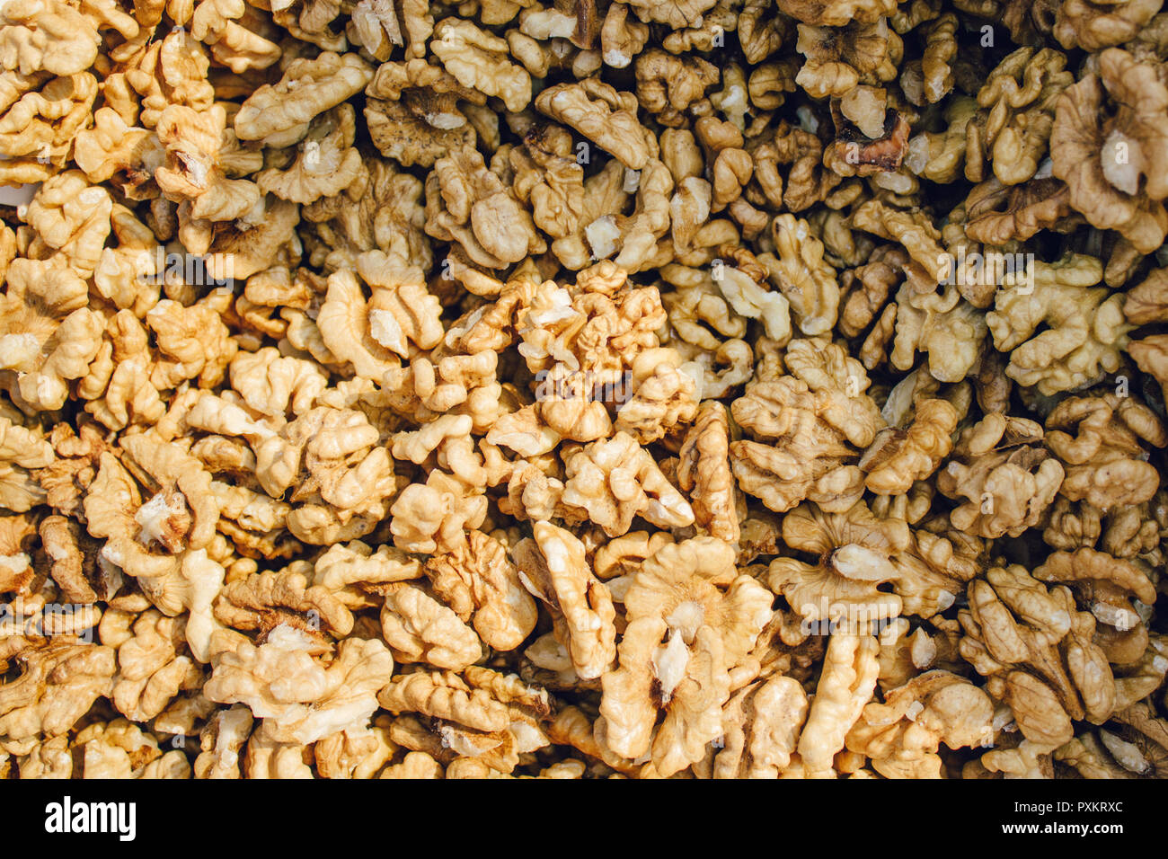 Top view of big shelled walnuts pile in farm market Stock Photo - Alamy