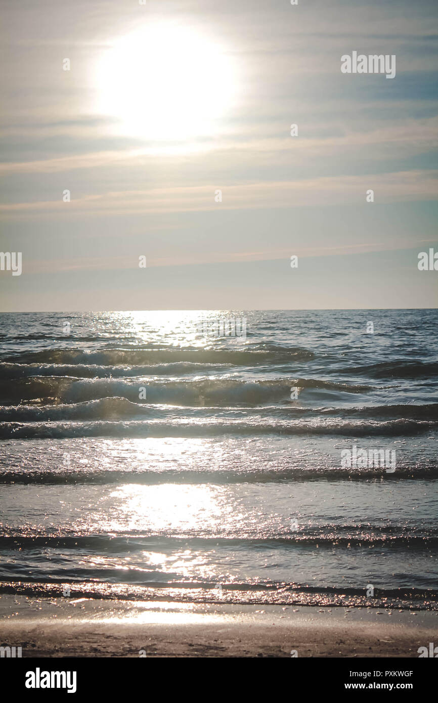 Summer sunset on the bay of the sea. Evening summer. Sunset on the sea ...