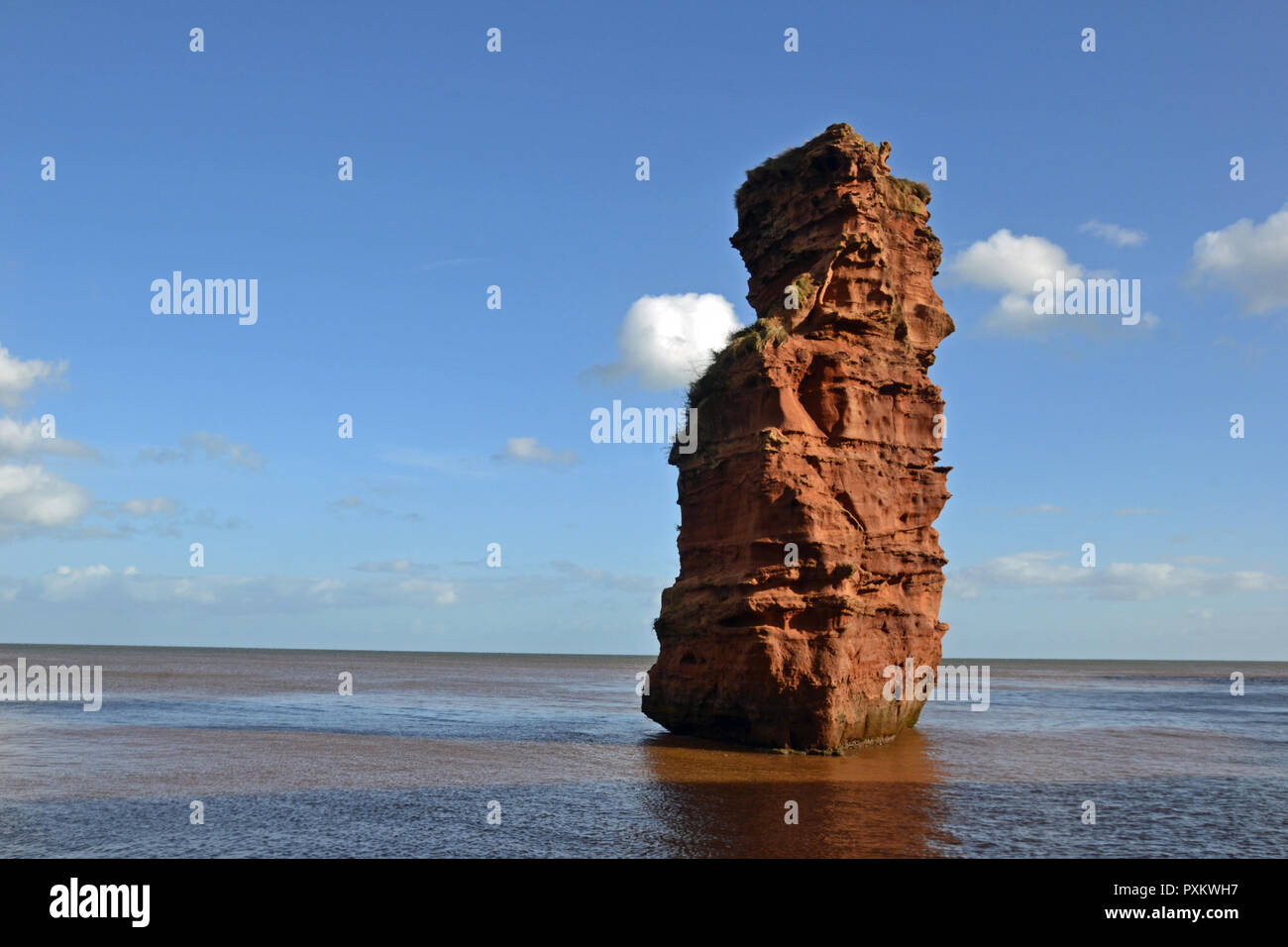 The red rocks of Ladram Bay, near Sidmouth, Devon, UK Stock Photo - Alamy
