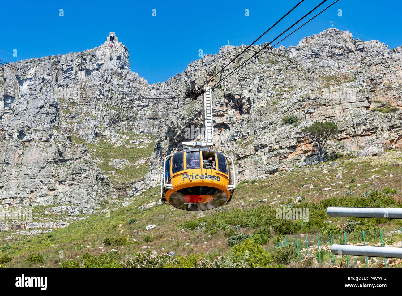 Cable Car going upto Table Mountain, Cape Town, South Africa Stock ...