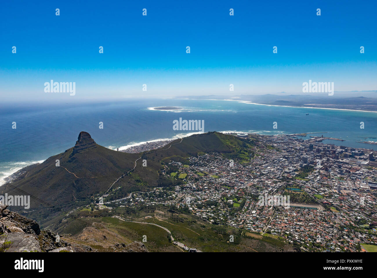 A view of Cape Town from Table Mountain, South Africa Stock Photo - Alamy