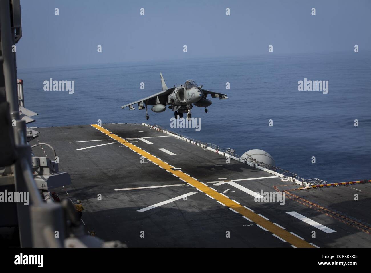 A U.S. Marine Corps AV-8B Harrier aircraft belonging to Marine Attack ...