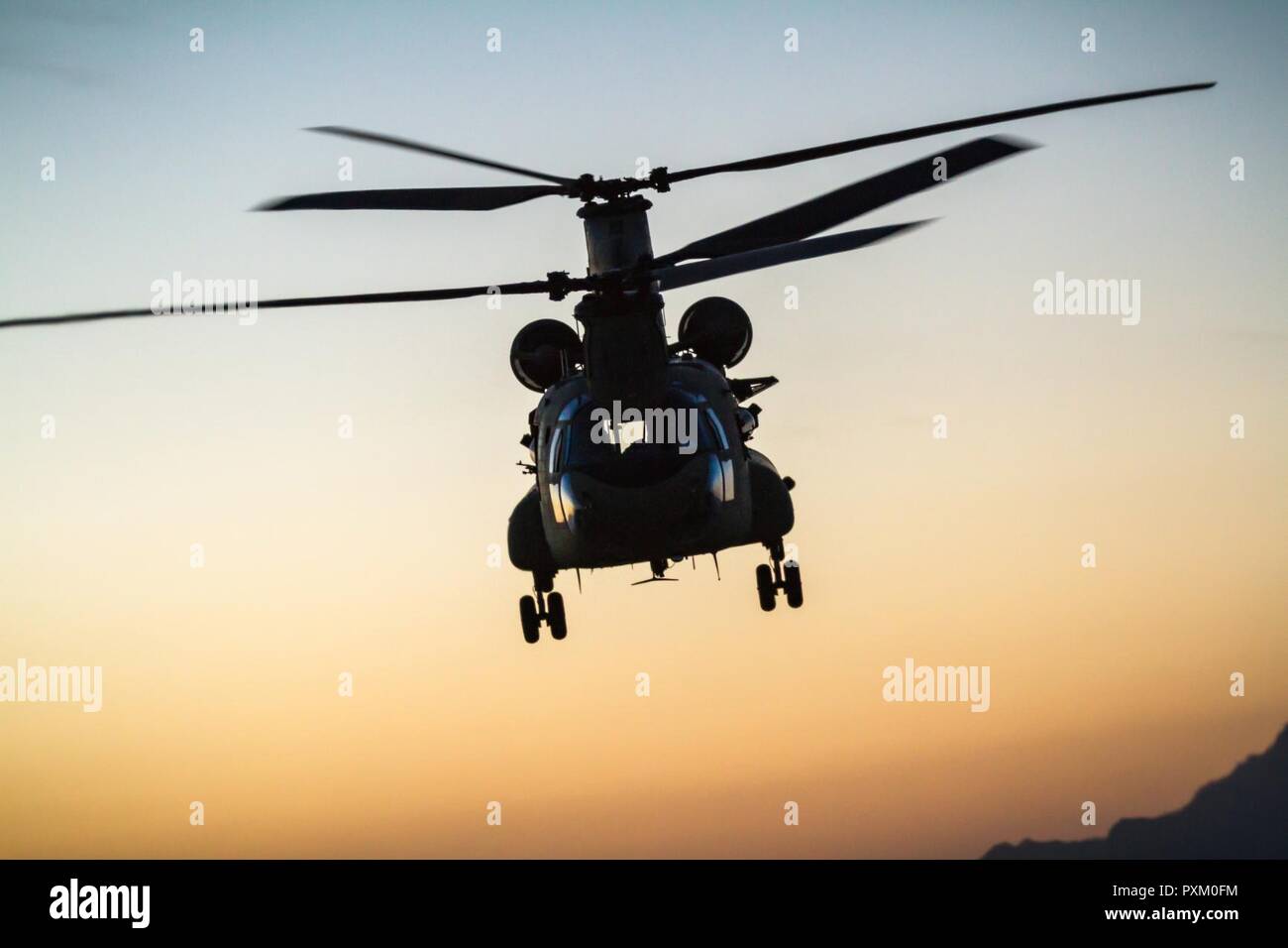 U.S. Army CH-47 Chinook helicopter pilots assigned to Task Force Flying ...