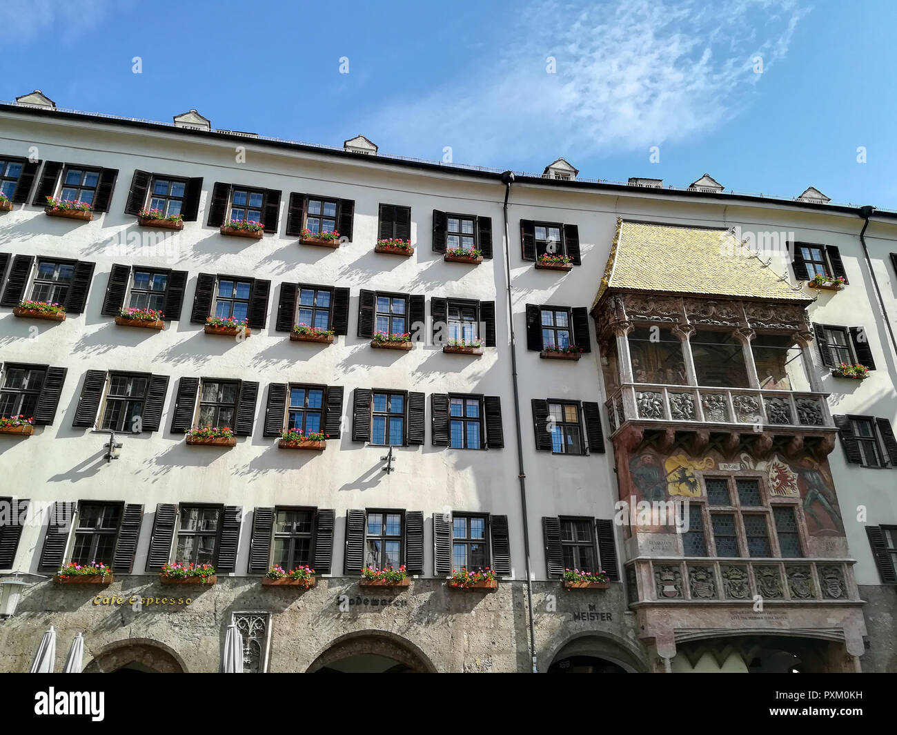 Golden Roof, Innsbruck landmark. Goldenes Dachl Stock Photo - Alamy