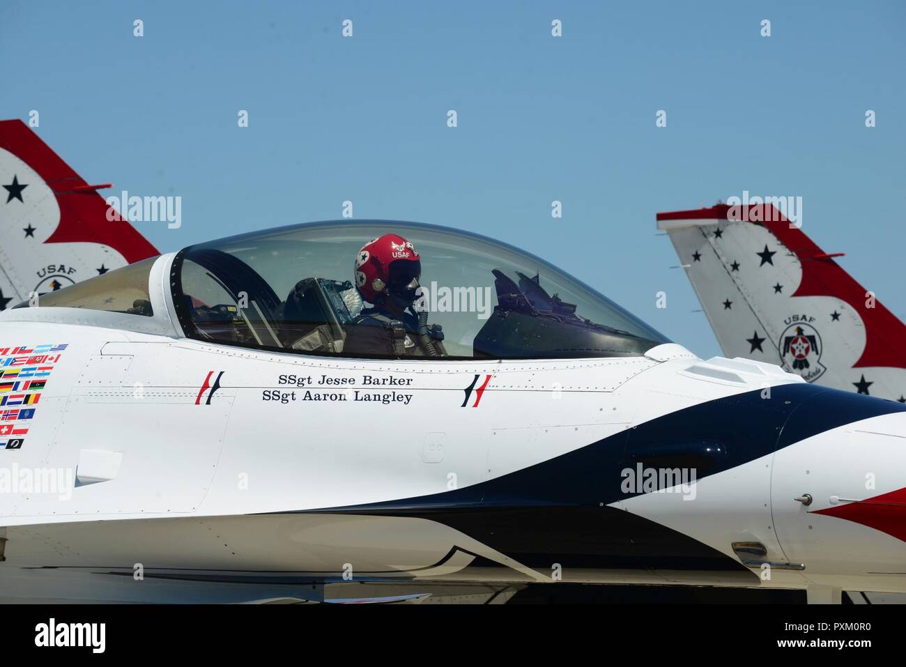 A pilot checks his head space before the start of the 2017 Centennial ...
