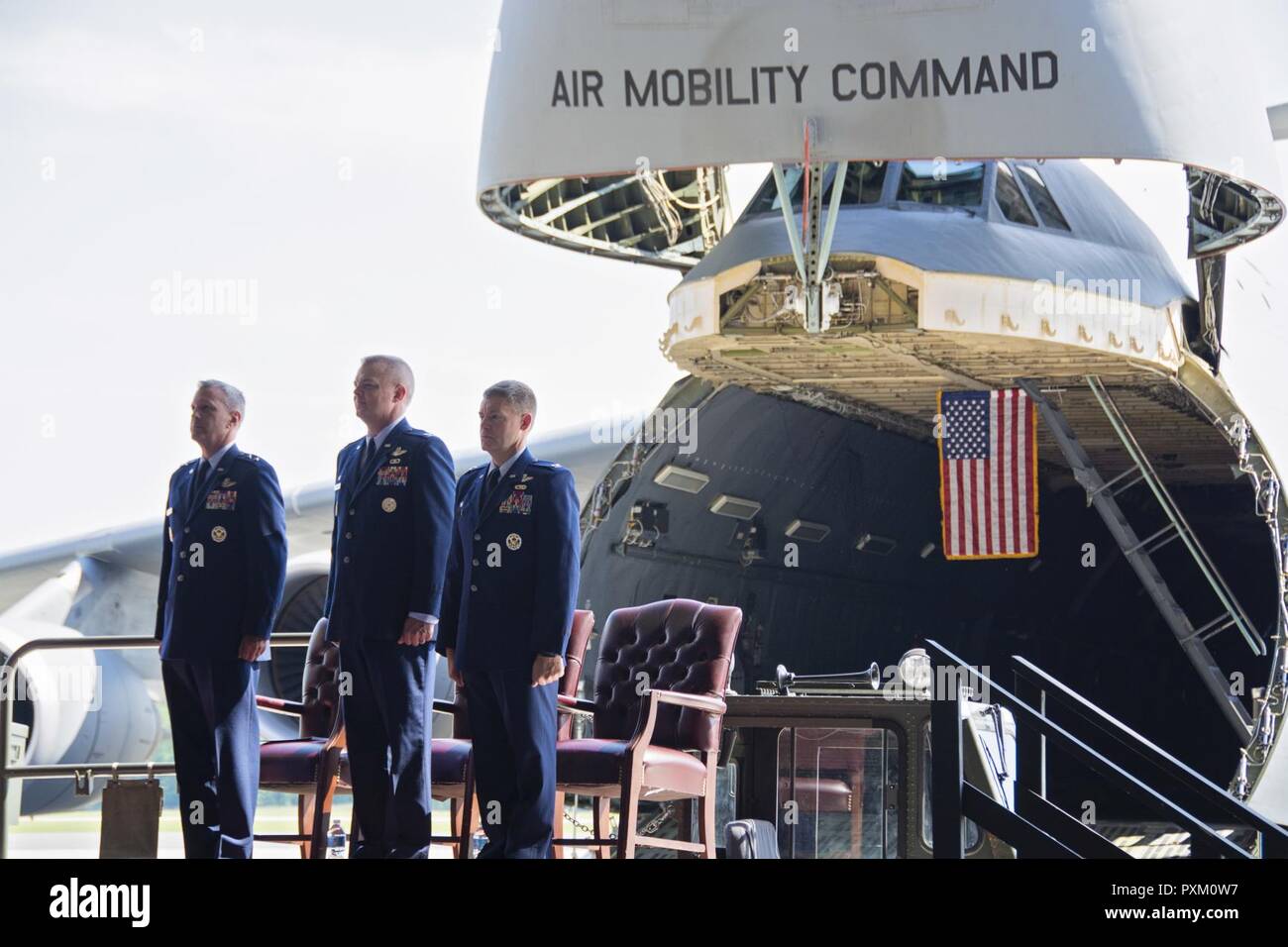 From left to right, Maj. Gen. Randall A. Ogden, 4th Air Force commander ...
